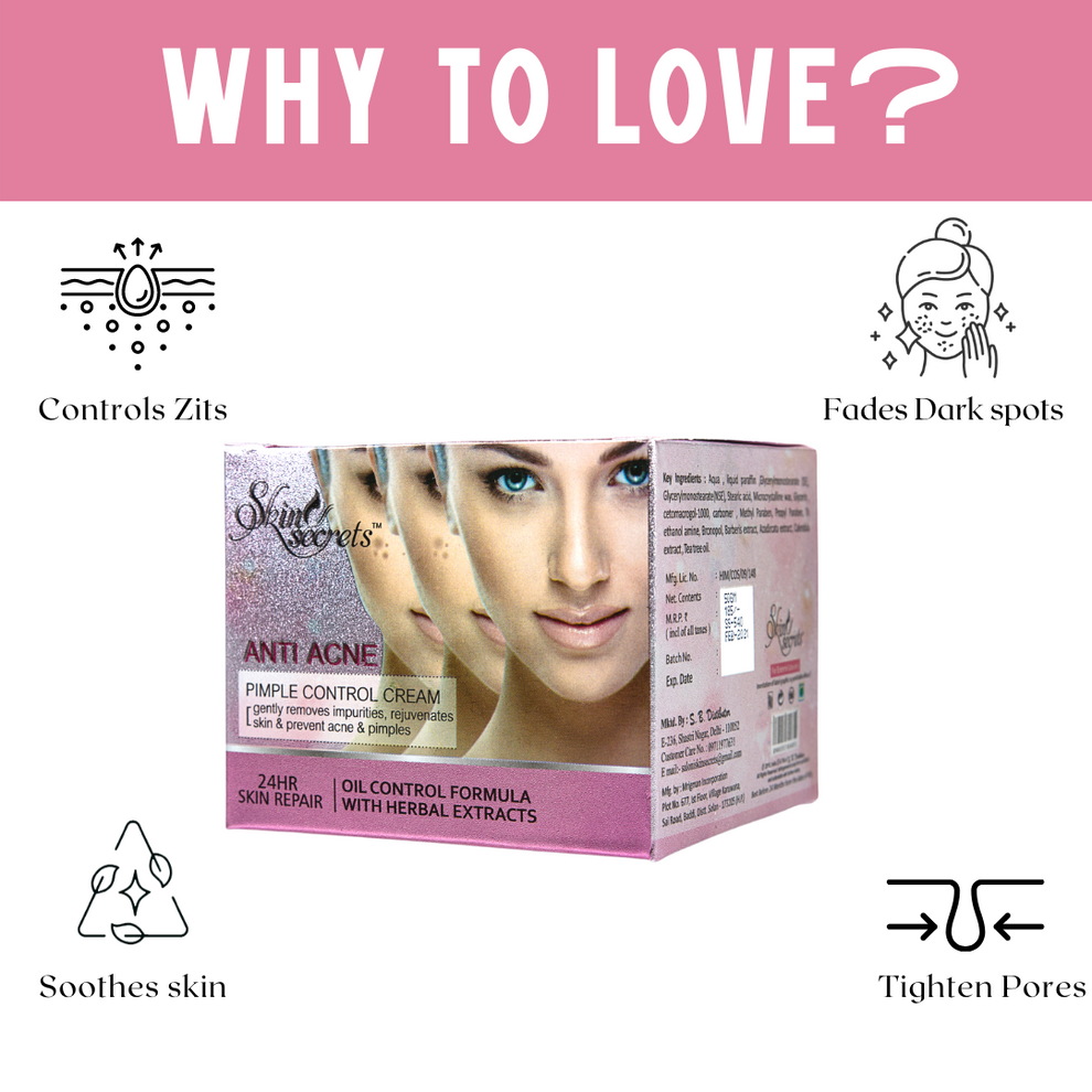 Anti Acne Cream, 50gm – Skin Secrets India